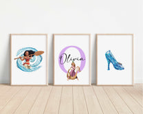 SET OF 3 Princesses Personalised Prints – Funky Print Factory